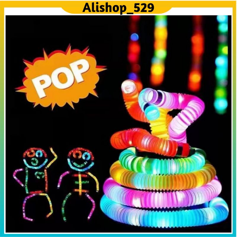 Viral CEV Light Up Pop Tubes Pop Pipes Toy Light Stick Hose Pipe Fidget ...