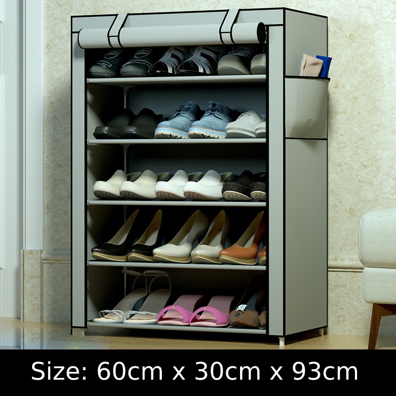 LHK 5Layer Shoe Cabinet Waterproof Non-Woven Fabric With Cover Anti ...