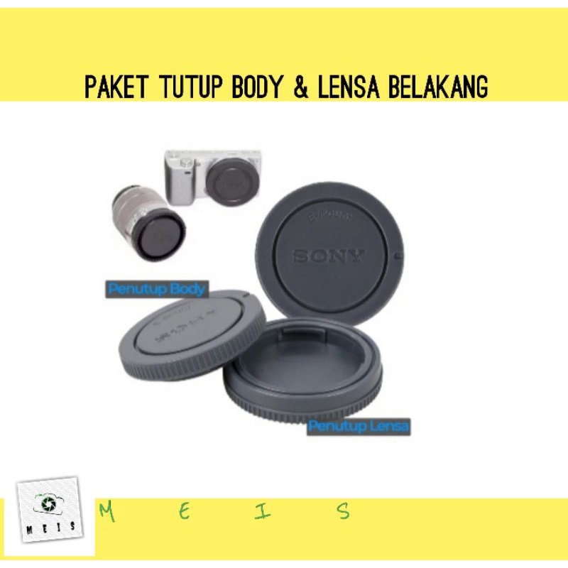 1 Set Rear Cap Body & Lens Cover sony A6000 A6100 A6300 A6400 A6500 ...