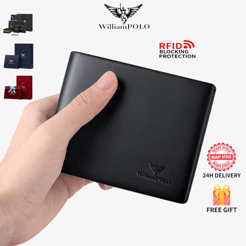 William polo wallet for men leather short wallet slim wallet multi ...