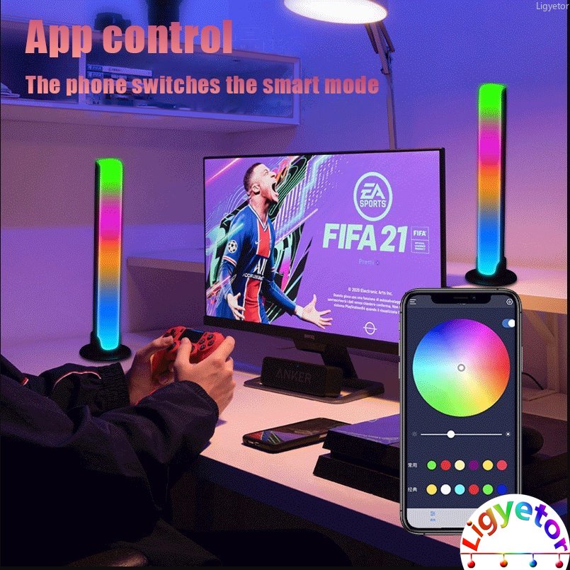 Ligyetor RGB Music Sound Control LED Strip Light Voice Activated Rhythm ...