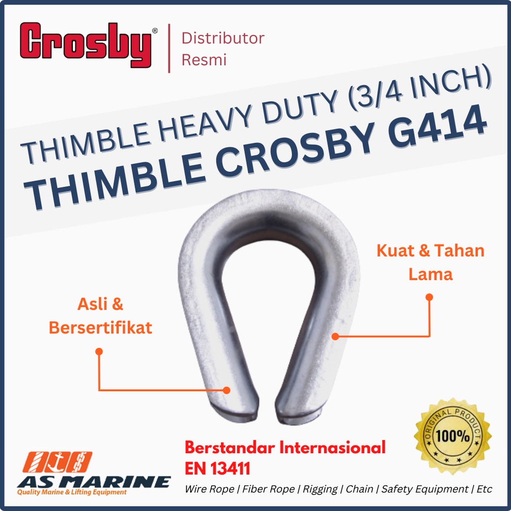 CROSBY Thimble / Causan / Heavy Duty Wire T-Shirt G414 (3/4 Inch ...