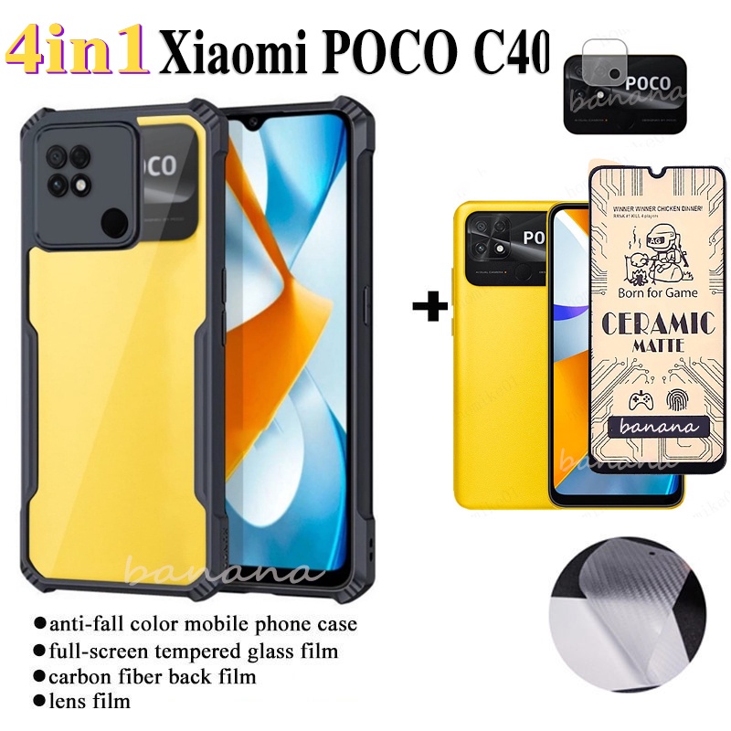4IN1 POCO C40 Ceramic Tempered Glass Film For Xiaomi POCO F3 F4 X3 NFC ...