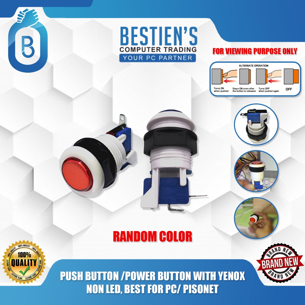 PUSH BUTTON /POWER BUTTON WITH YENOX, NON LED, BEST FOR PC/ PISONET | Shopee Philippines