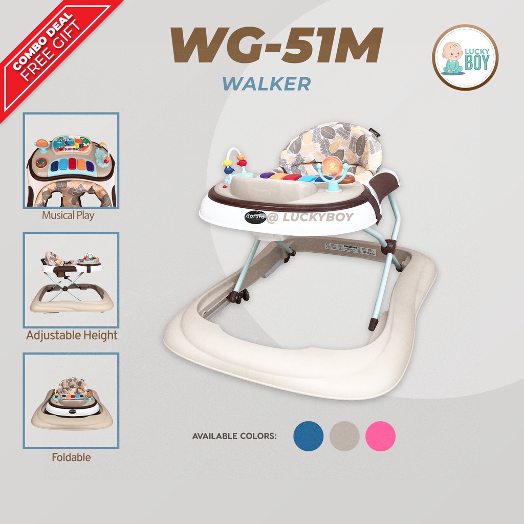 Apruva WG-51M Dino Brown Walker with Musical Tray for baby | Shopee ...