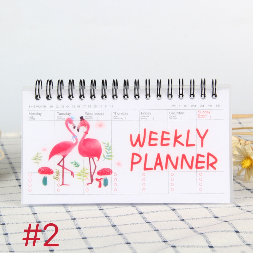 Tearable weekly plan schedule book student portable coil flip-up ...