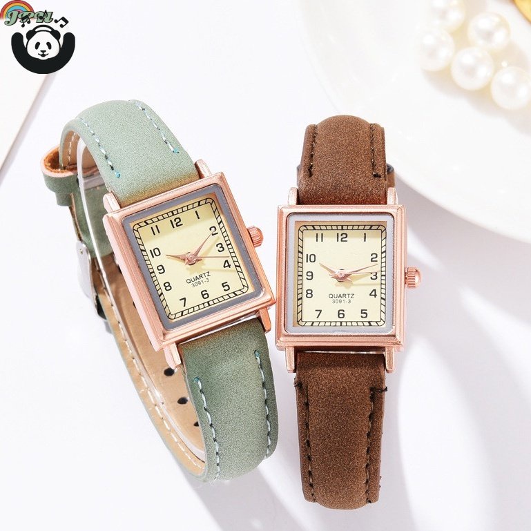 Small Square Dail Leather Watch Women Wristwatch Casual Fashion ...