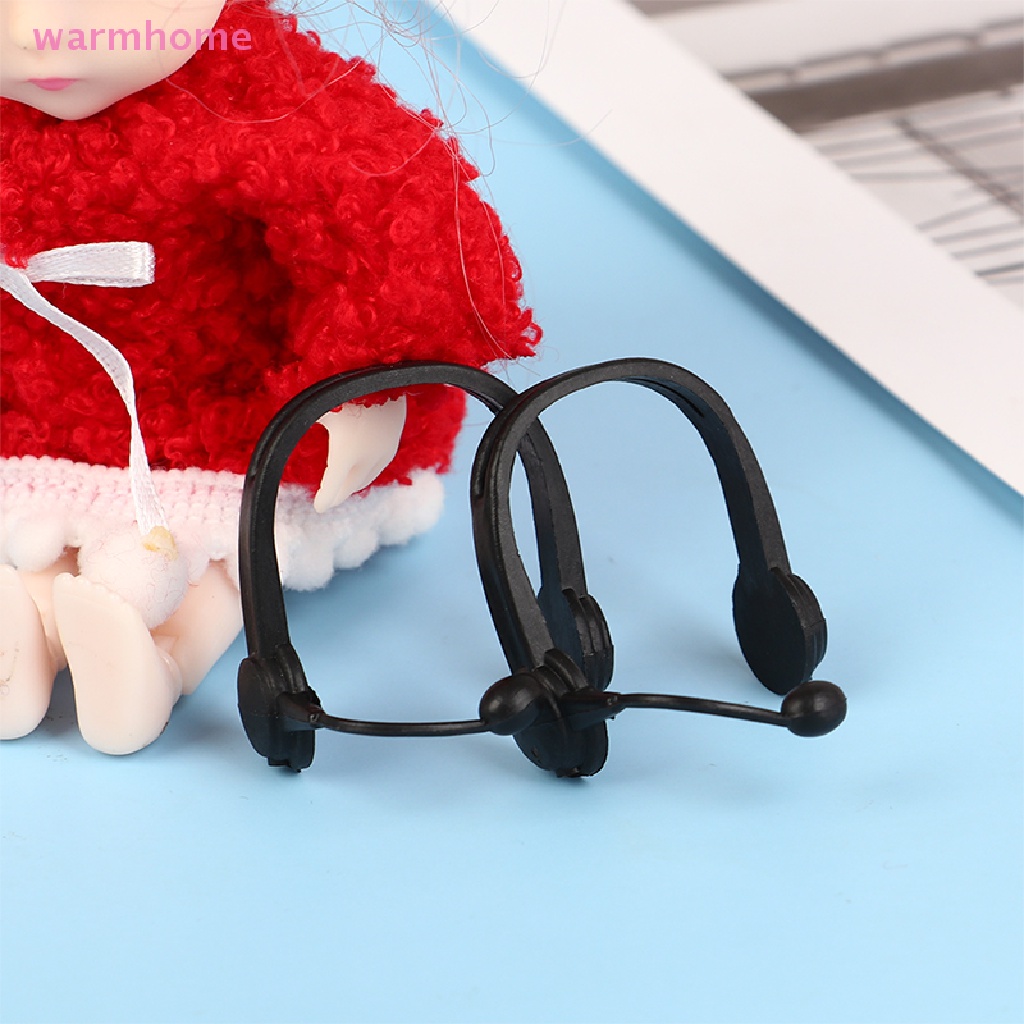 WMPH 10PcsDoll accessories Mini headset model Black ear hook headset ...
