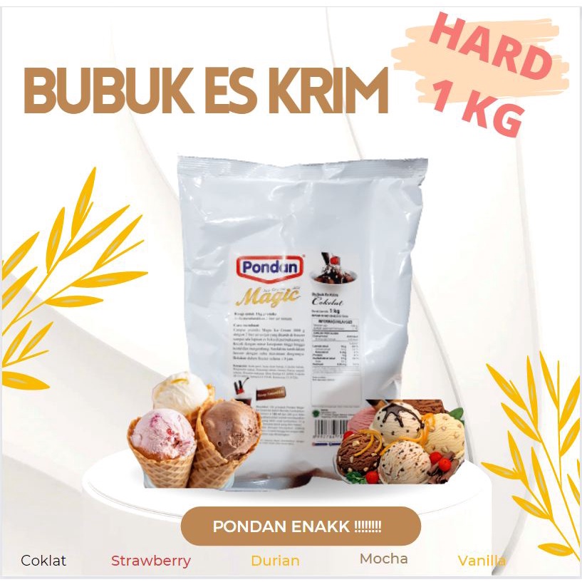 Various flavors of ice cream powder / DURIAN ICE CREAM POWDER / pondan ...