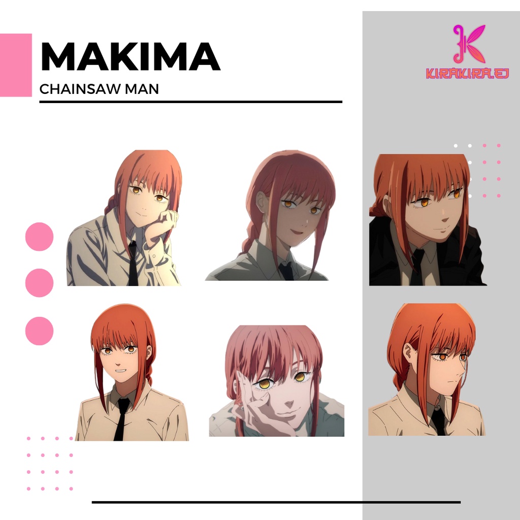 STICKER Makima Chainsaw Man Vinyl Water Proof Anime Sticker | Shopee ...