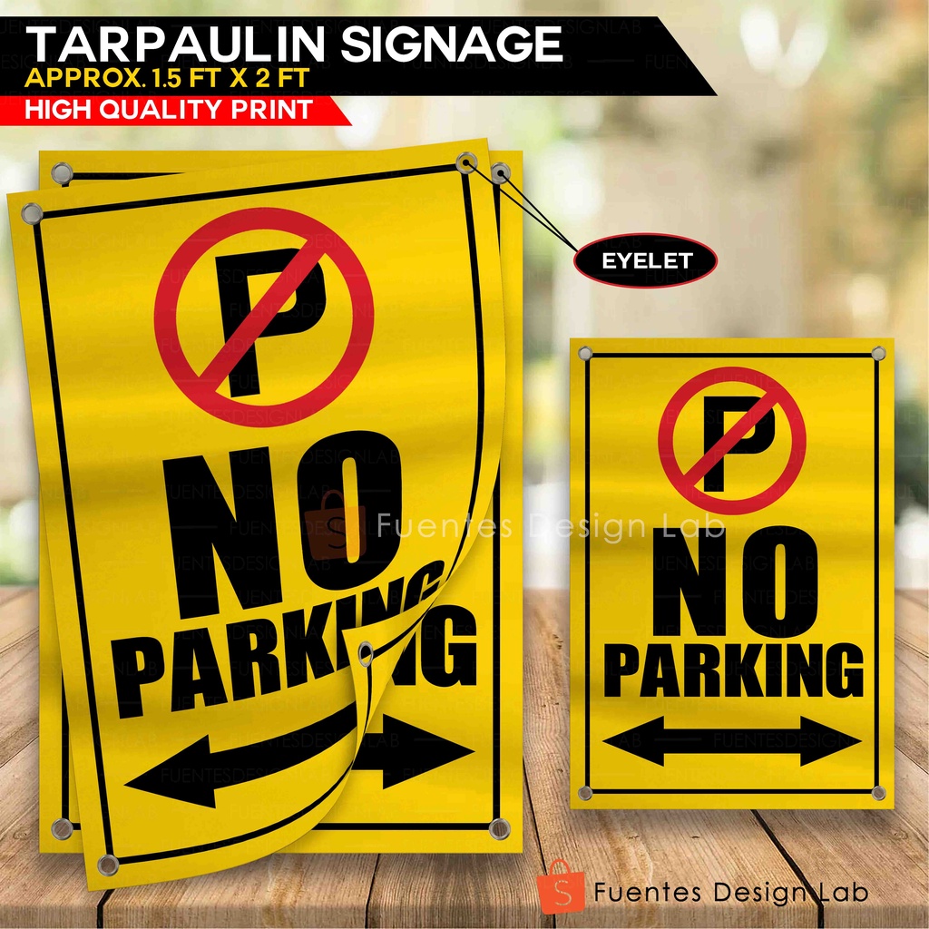 2pcs No Parking Signage | Tarpaulin Signage | Signage 1.5ft x 2ft ...