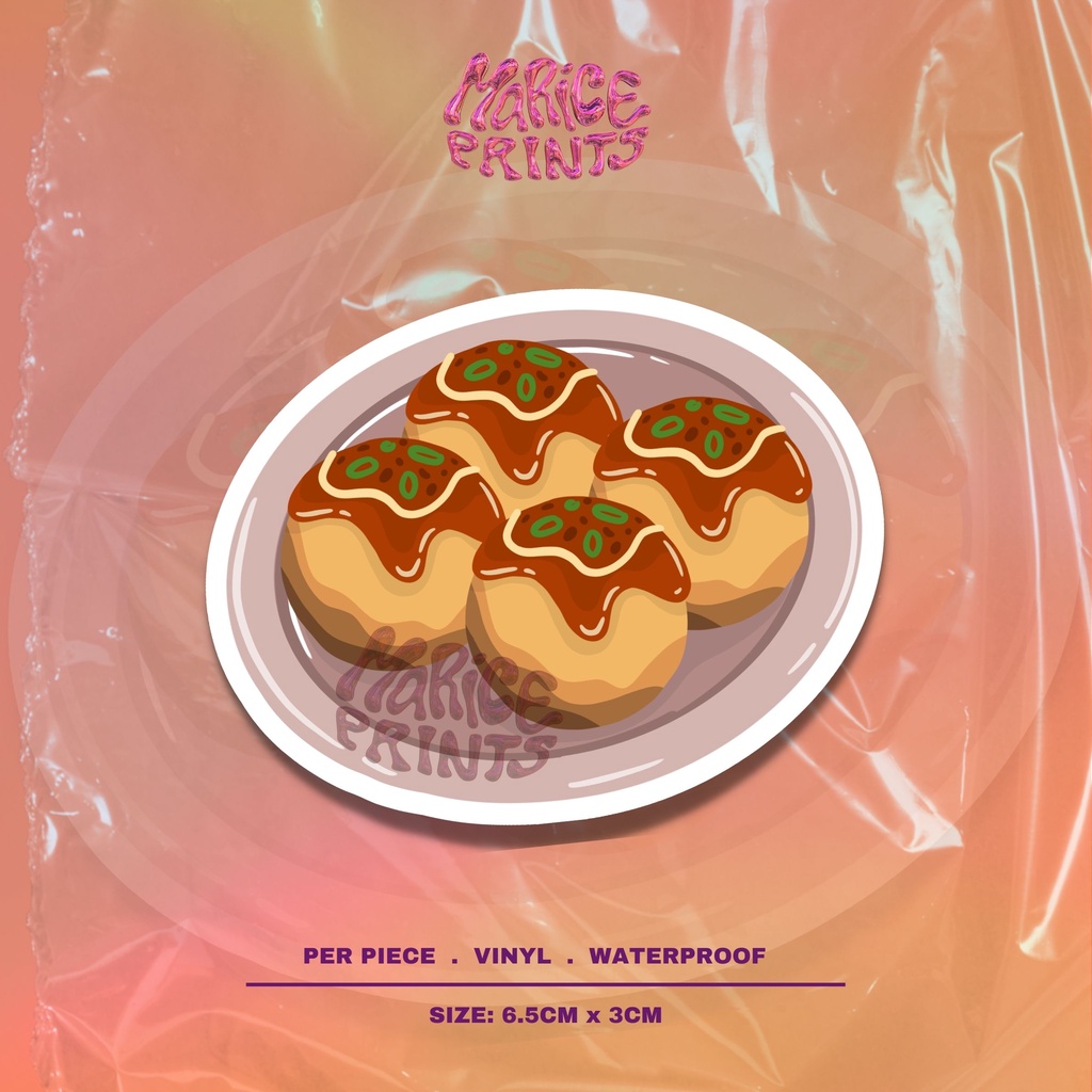 Takoyaki Food Vinyl Waterproof Sticker | Filipino Pinoy Stickers by ...