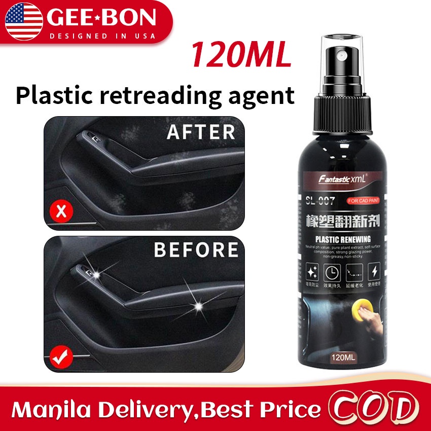 GEEBON Car Plastic Restorer Back To Black Gloss Cleaning Auto Polish Repair Coating Renova 120ml ...