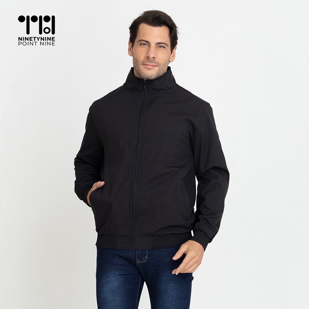 99.9 Men's Classic Satin Quality Plain Turtle-Neck Windbreaker Jacket ...