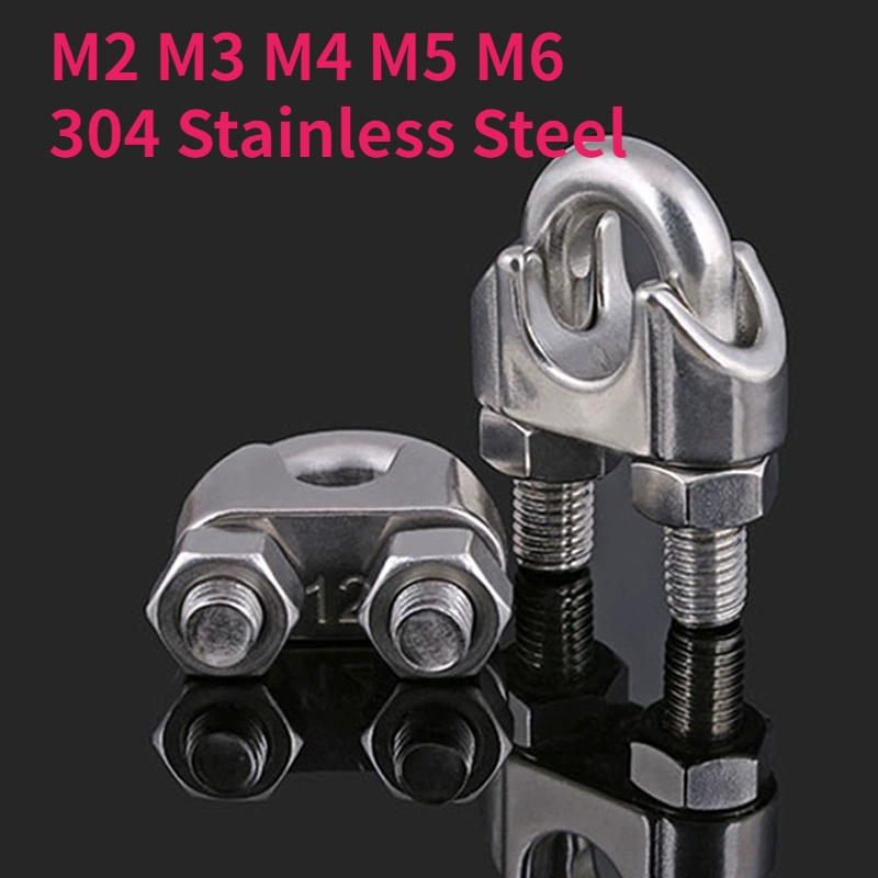 1pcs M2 M3 M4 M5 M6 304 Stainless Steel U type Clamp Wire Clips Rope ...