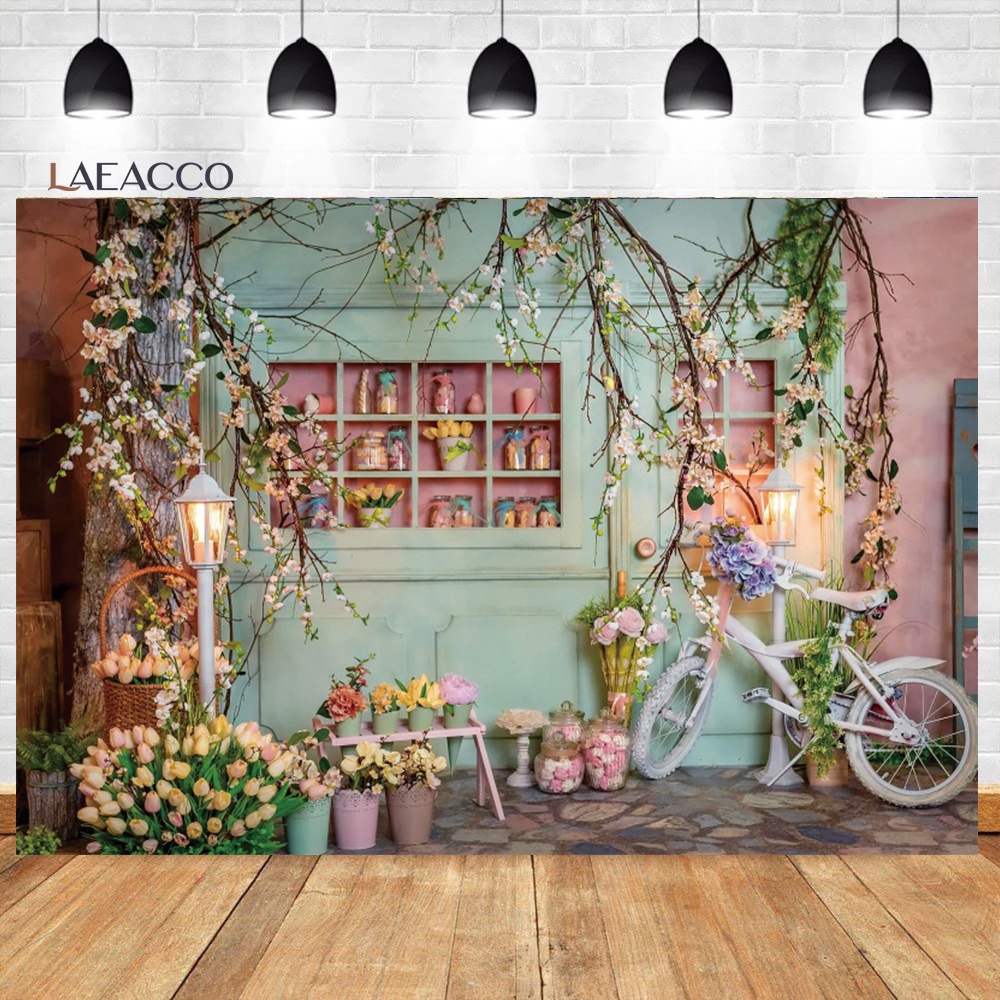 Flower Shop Backdrop Rose Spring Scenery Girls Birthday Party Baby ...