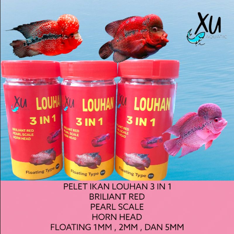 Louhan Pellets 3 IN 1 LOUHAN LOHAN Fish PELLET Feed Food 100 Grams XU ...