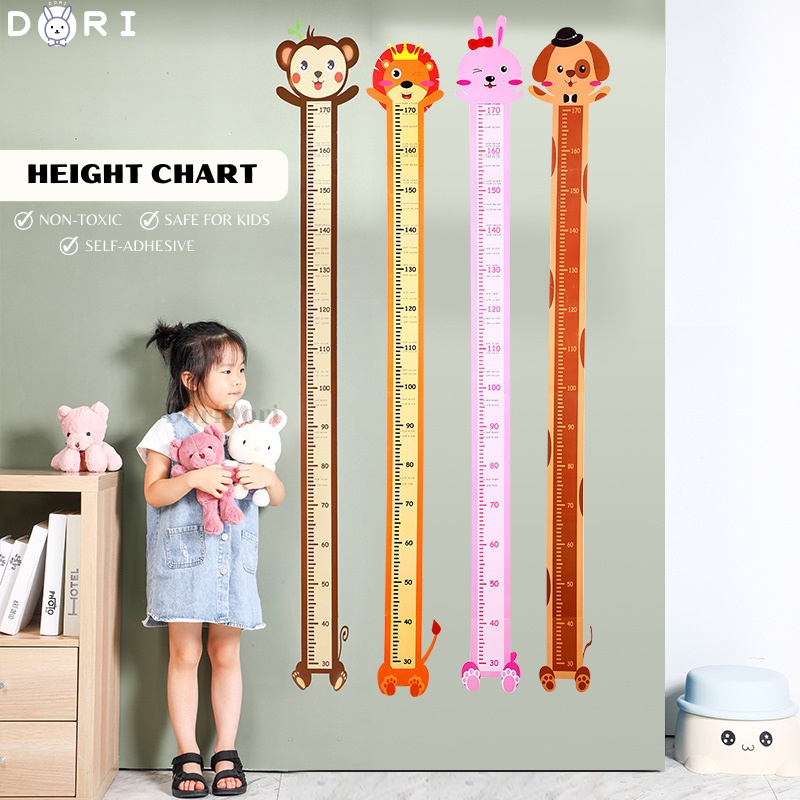 DORI Cartoon Height Chart Wall Sticker Animal Kids Children Baby Growth ...