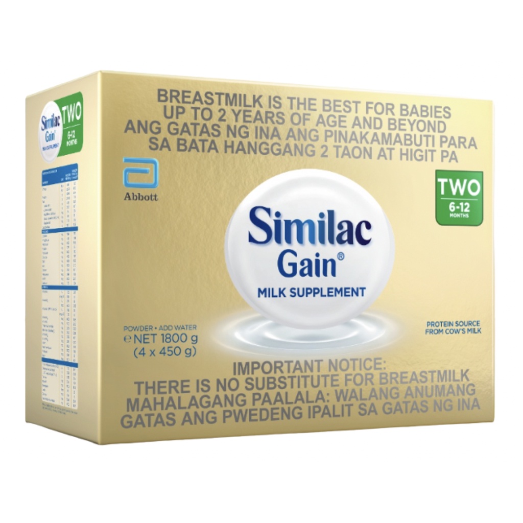 Similac 2 Gain 1.8kg (6-12 months) Expiry - Mar 2024 Gain 1800g | Shopee Philippines