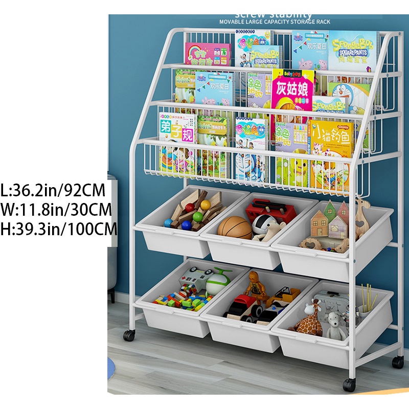 Kids Toy Rack Organizer Kids Book Stand Rack Toy Storage Rack Children ...