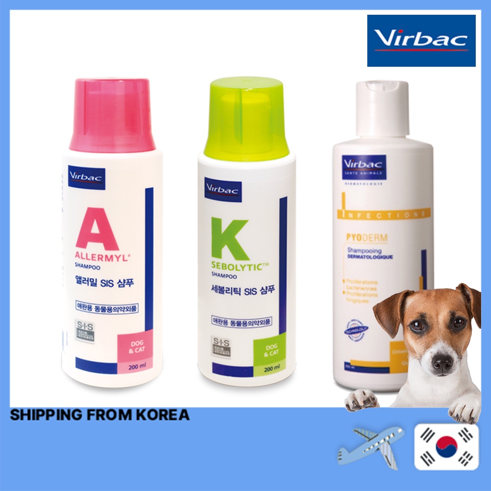 VIRBAC Medicinal Shampoo for Dog and Cat Atopy Skin disease Keratin ...