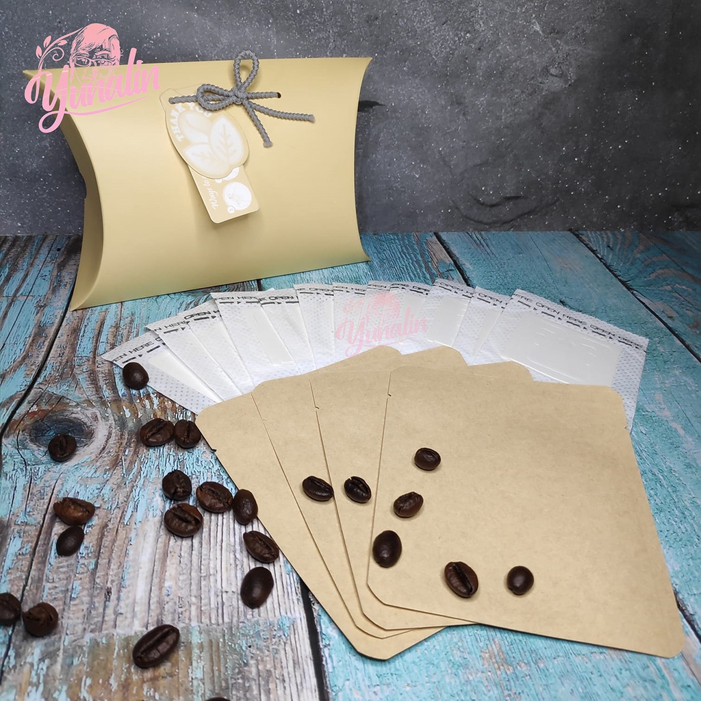 Pillow Cream Box Package + Papercraft Sachet + Drip Bag Filter | Drip ...