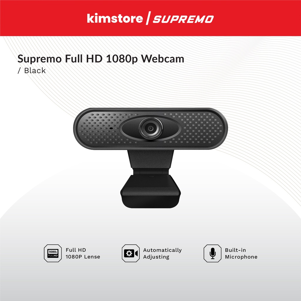 Supremo Full Hd 1080p Webcam Plug And Play USB Built-In Microphone Auto ...