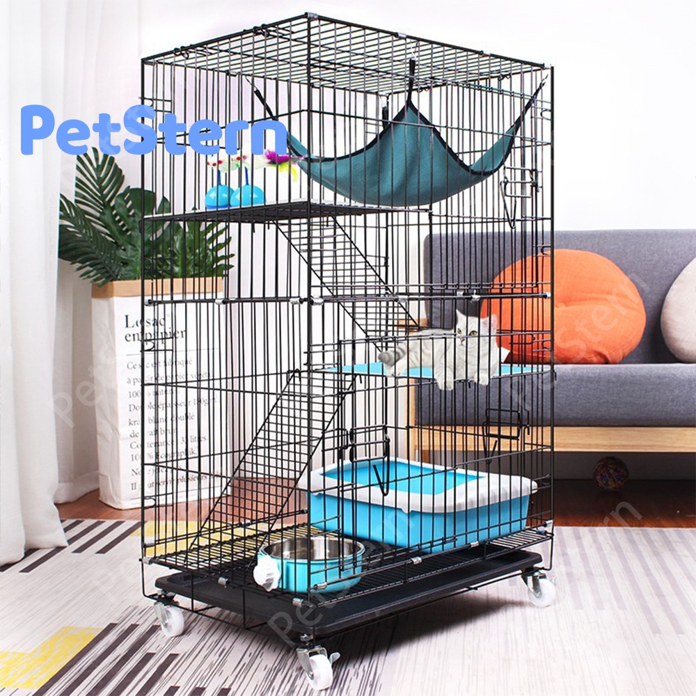 【24H Ship】Foldable Cats Cage 3 Layers For Kitten Rabbit Puppy Cage With ...