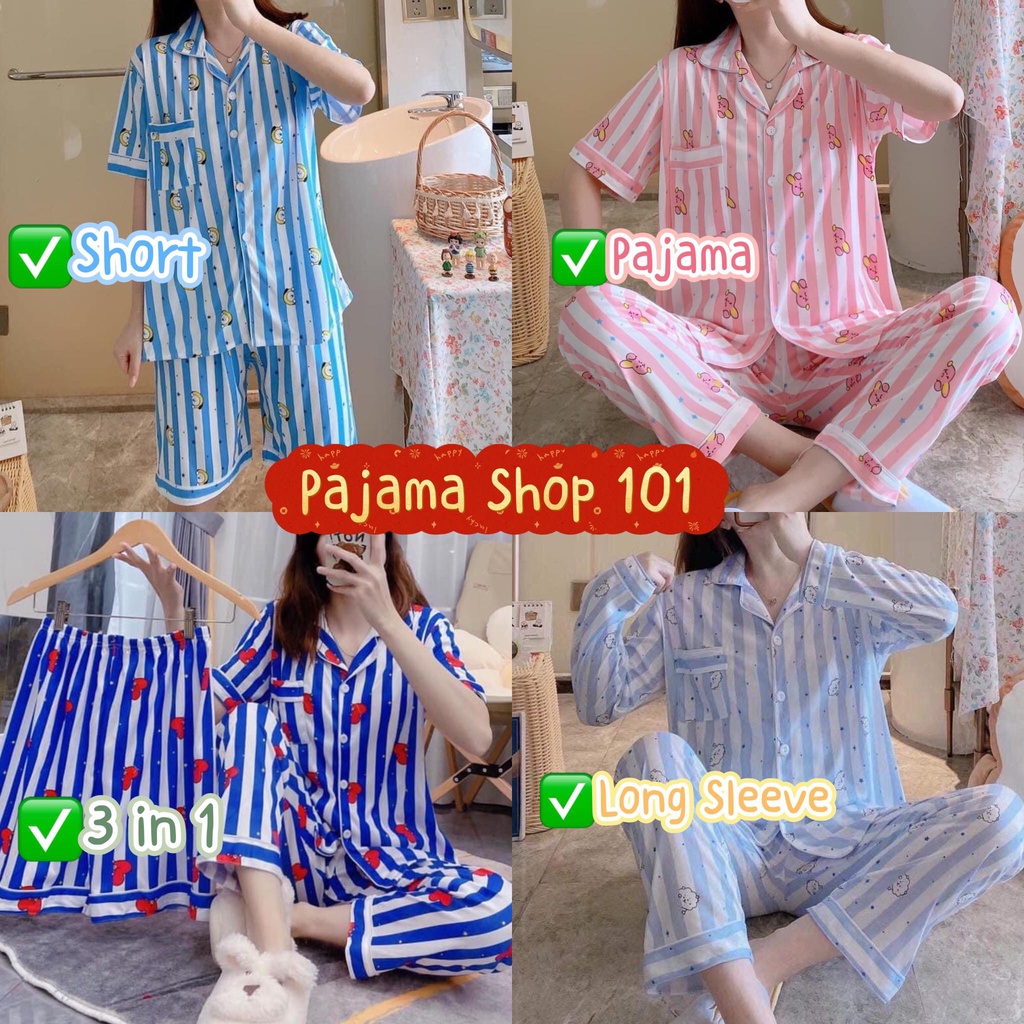 Korean Terno Cotton Sleepwear Shortsleeves and Short Set Tata Chimmy ...