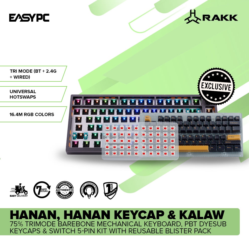 EasyPC | RAKK HANAN 75% 81 Keys Gasket-mount Mechanical Keyboard + RAKK ...