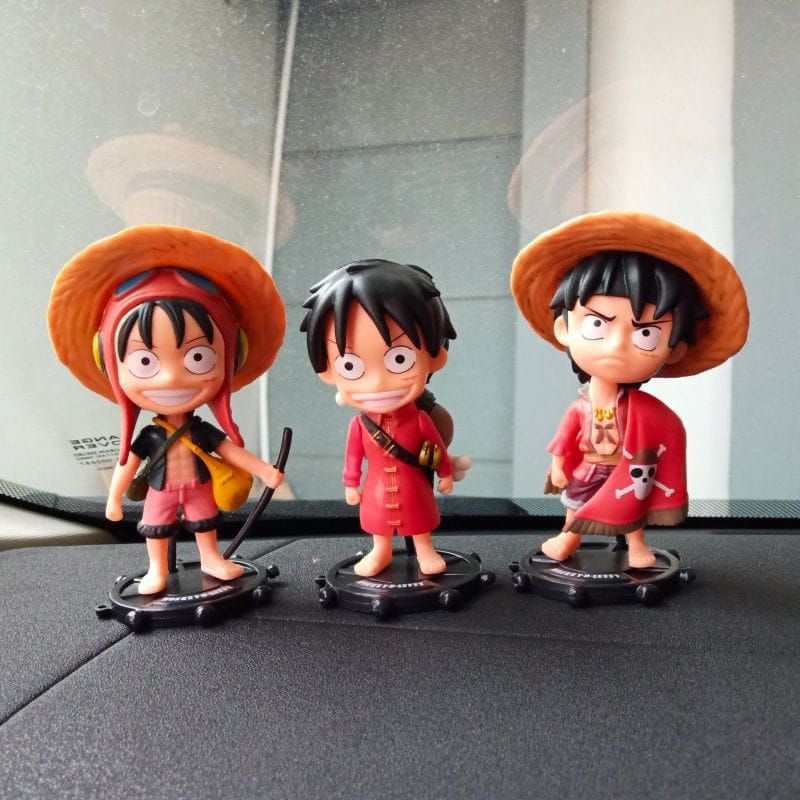 One Piece LUFY 3 in 1 figure Car Dashboard Display set / anime figure ...