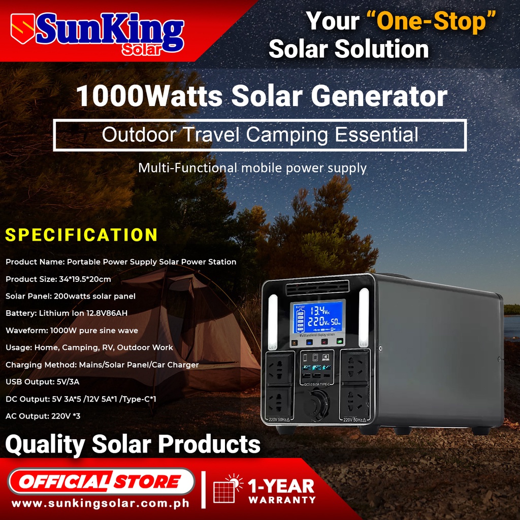 1000watts Solar Power Generators Backup Power Supply Portable Power ...