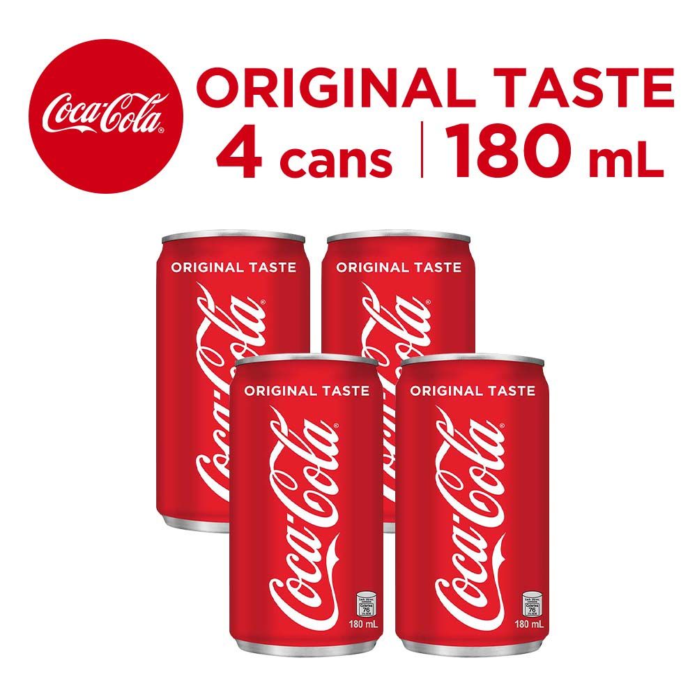 Coca-Cola Original Taste Mini Cans 180ml - Pack of 4 | Shopee Philippines