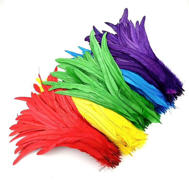 20Pieces 25-40cm Rooster Tail Feathers Hair Crafts Sewing DIY Christmas ...