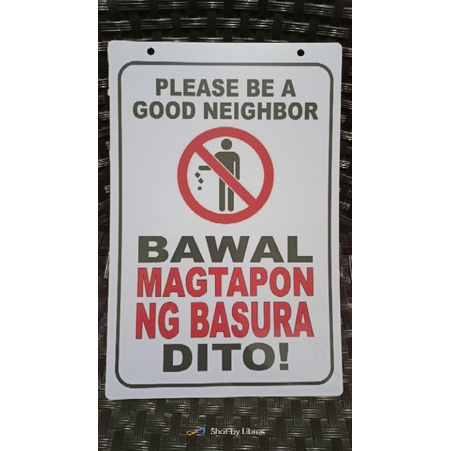 Bawal Magtapon ng Basura Dito Signage A4 Size PVC (Hard Plastic ...