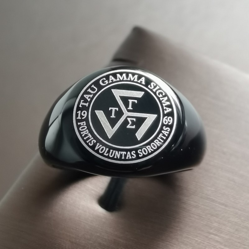 Pure Stainless Steel Black TAU GAMMA SIGMA Ring for Women Size 4-11 ...