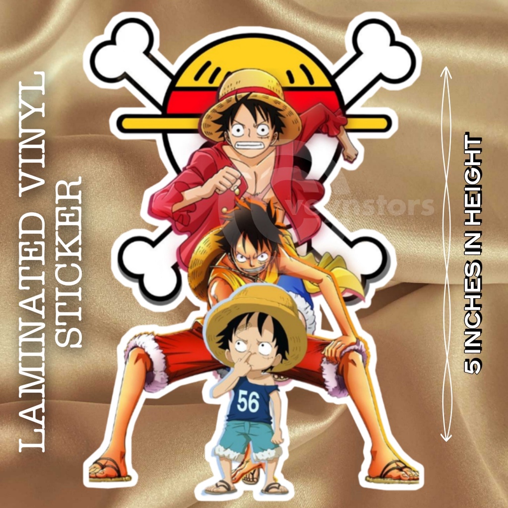 ONE PIECE LUFFY TRANSFORMATION LAMINATED VINYL STICKER HOLOGRAM ...