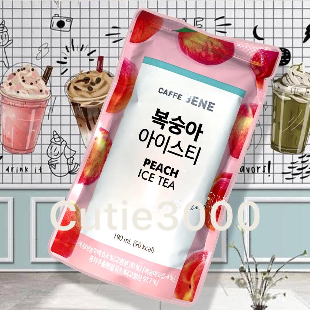 Korean Pouch Drink Caffe Bene Peach Ice Tea 190ml | Shopee Philippines