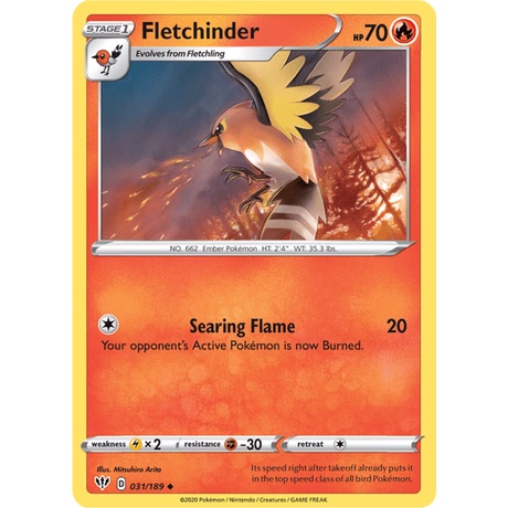 Fletchling, Fletchinder & Talonflame Pokemon Cards TCG (6th Gen Pokemon ...