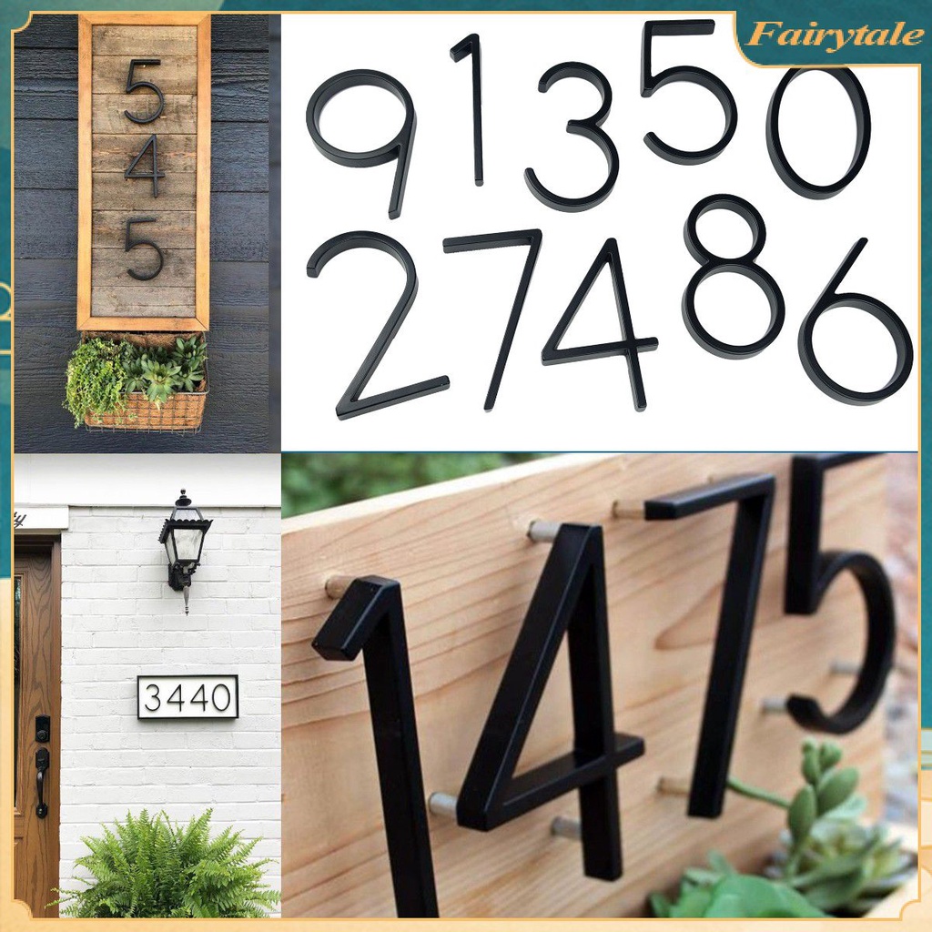 125mm Black Floating House Numbers Doorplate Letters Metal Address Sign ...