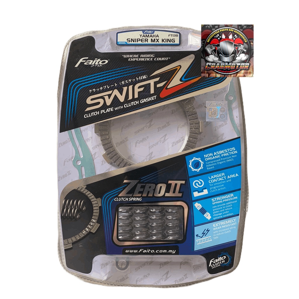 FAITO Clutch Lining w/ Clutch Spring Sniper 150 MXi / TFX 150 | Shopee ...