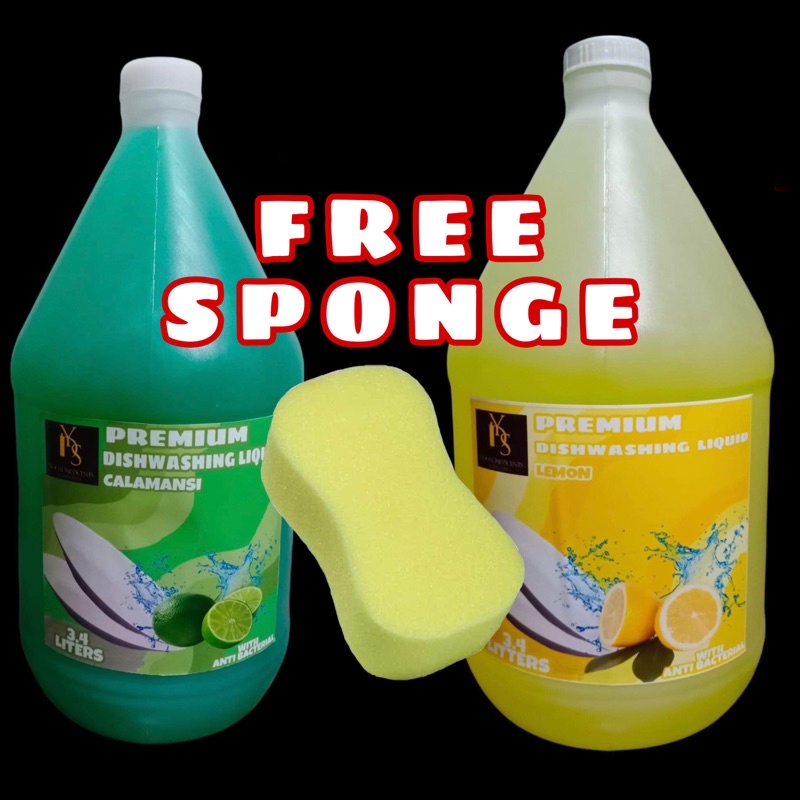 1 Gallon Dishwashing Liquid with SPONGE (SCOURING PAD) | Shopee Philippines