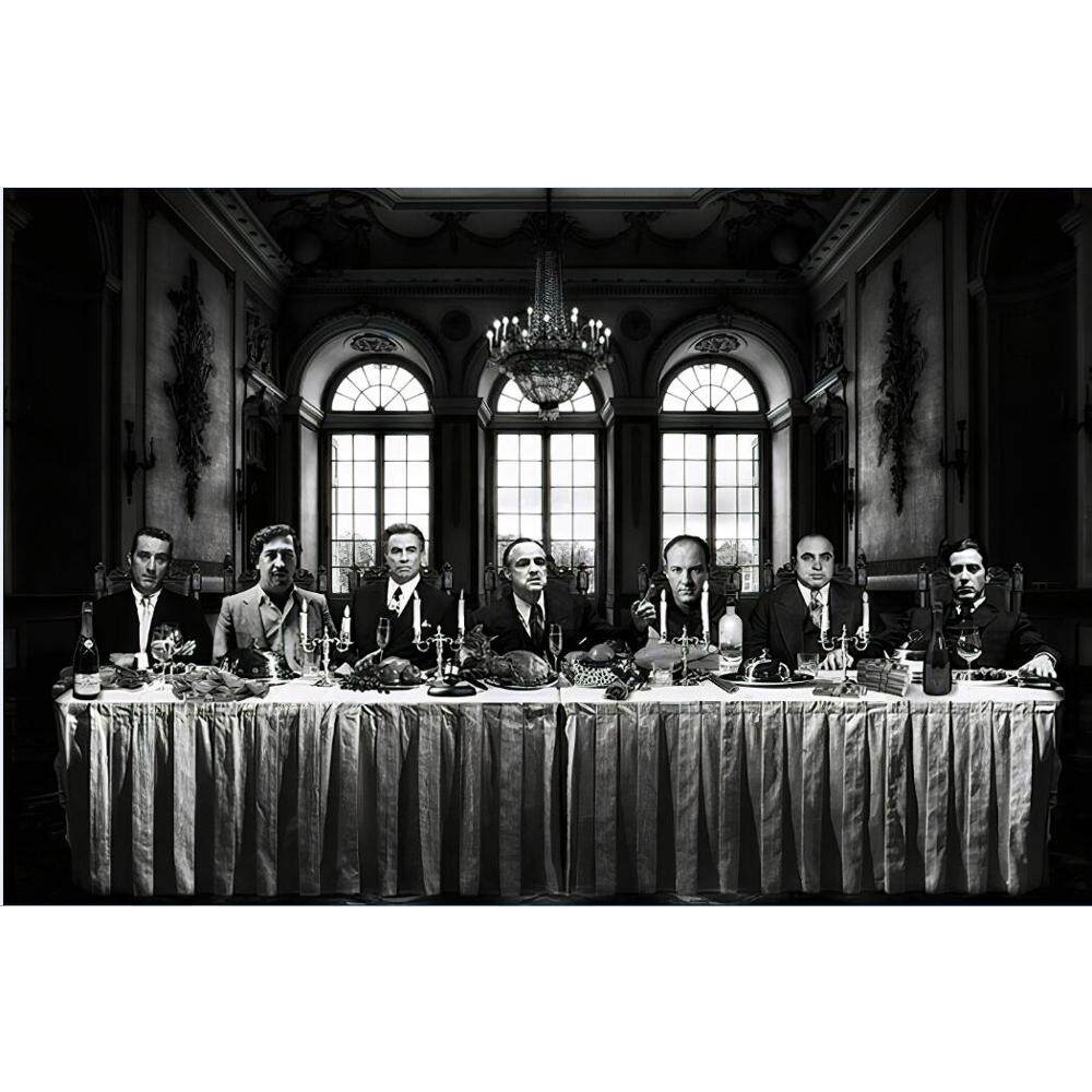 The Last Supper Gangster Canvas Poster Mafia Pablo Escobar Vito ...