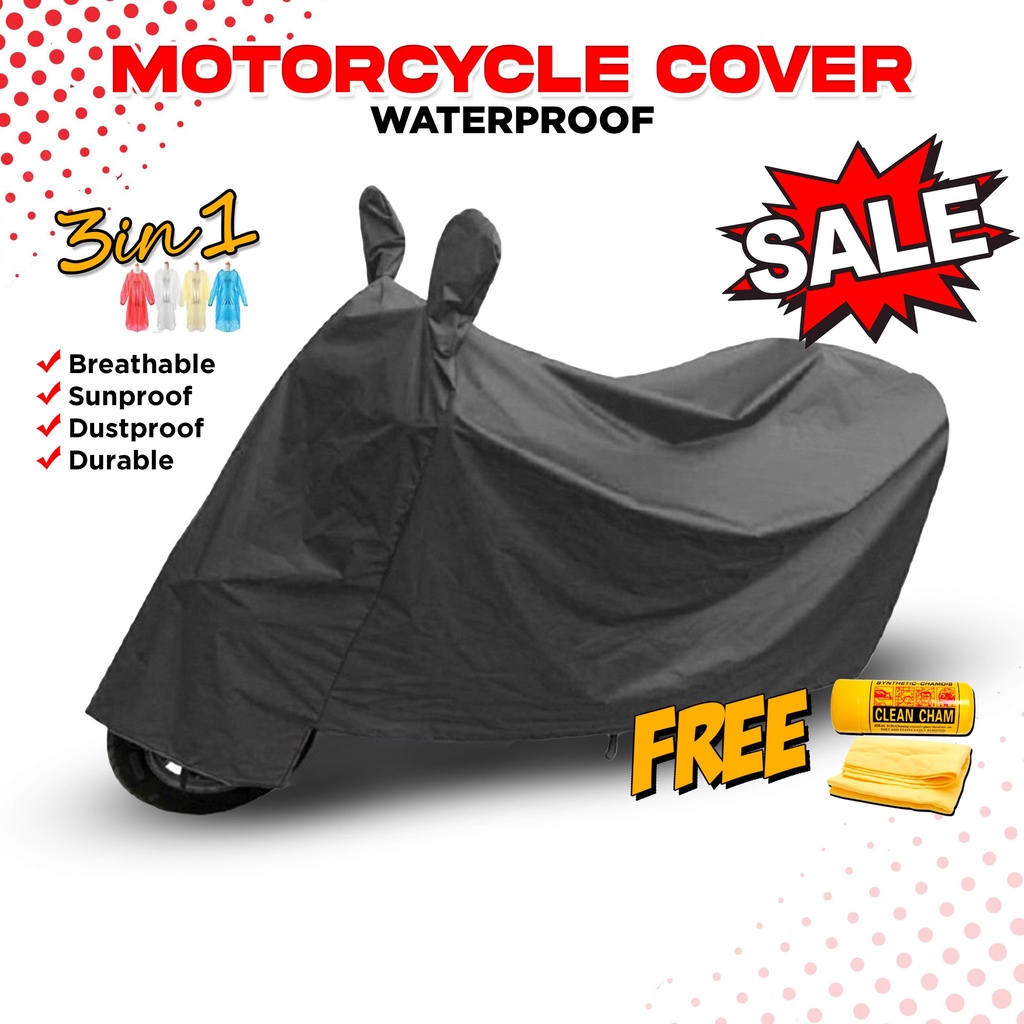 YAMAHA AEROX 155 RAINY DAY BUNDLE 3 IN 1 MOTOR COVER CLEAN CHAM CHAMOIS ...