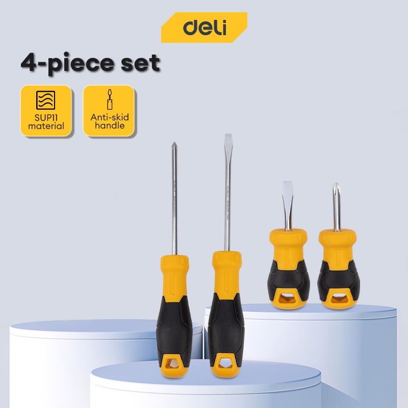 Deli 4Pcs/Set Screwdriver Sets Precision Slotted Phillips Screw Driver DL3501 | Shopee Philippines