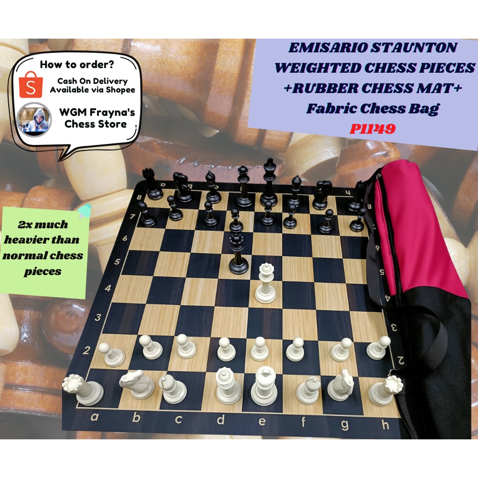 Emisario Staunton Weighted Chess Set and fabric chess bag) | Shopee ...
