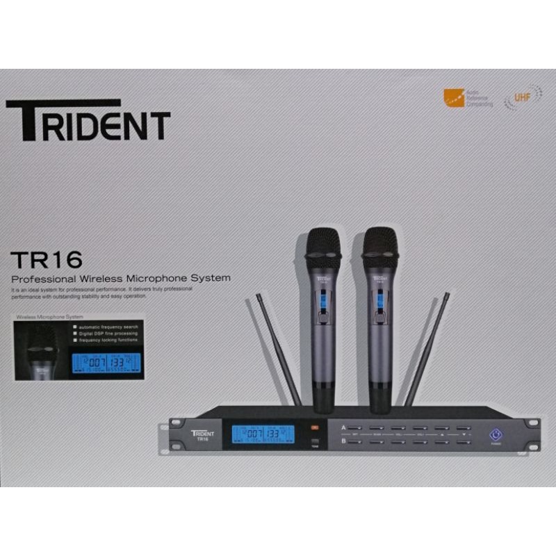 Trident TR 16 Uhf Professional Double Wireless Microphone System 30 ...