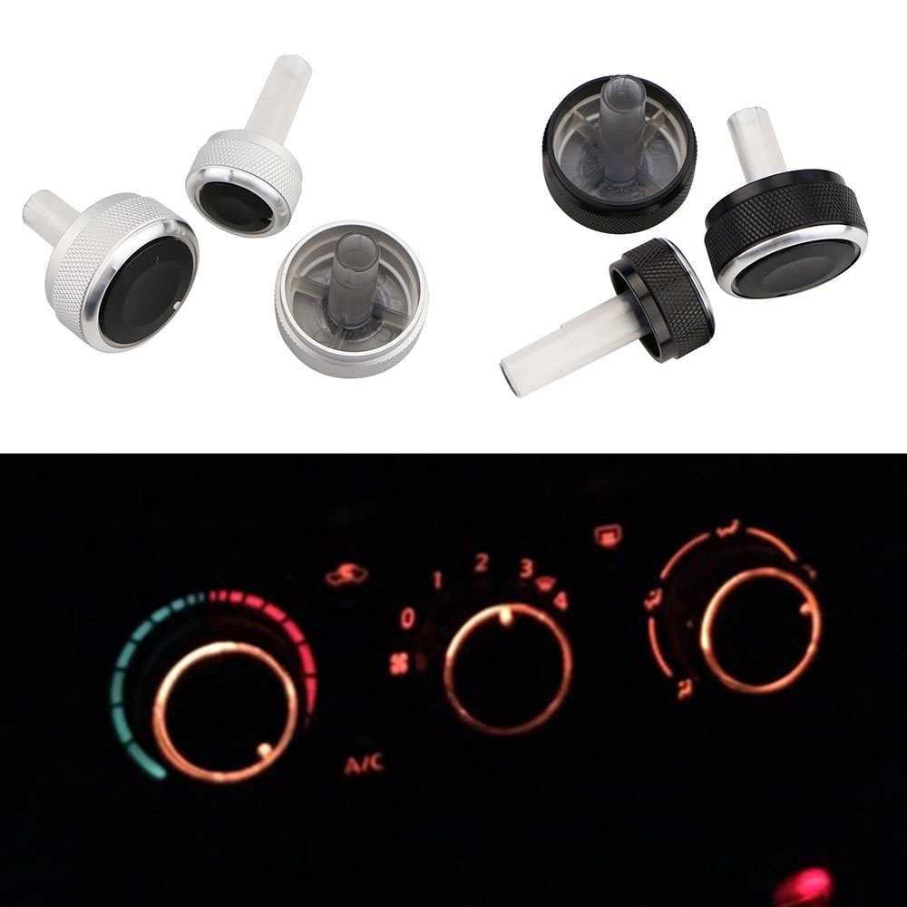 3 Pcs Aluminum Alloy Air Conditioning Knob AC Knob Heat Control Button ...