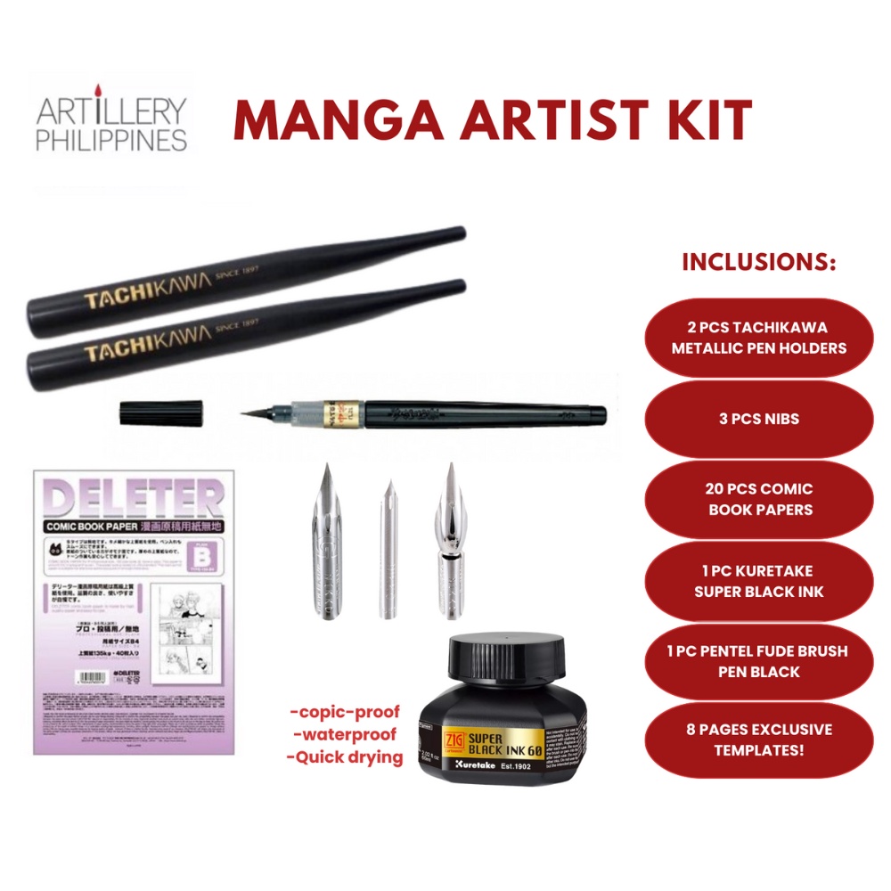 MANGA KITS Manga Artist Kit, Starter Kit, Manga Dip Pen Nib Holder Set ...