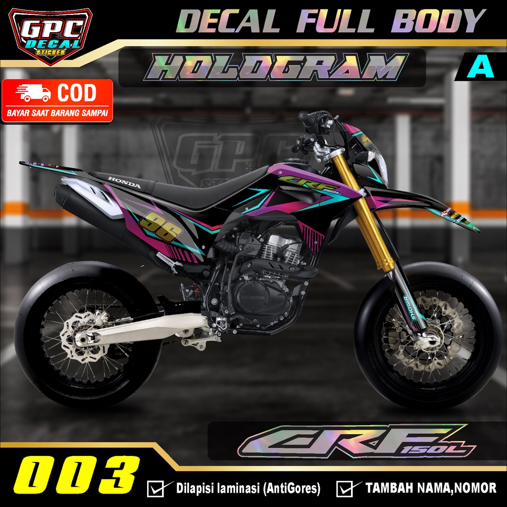 Decal Sticker Hologram Fullbody CRF 150 L - Decal Sticker Trail Sticker ...